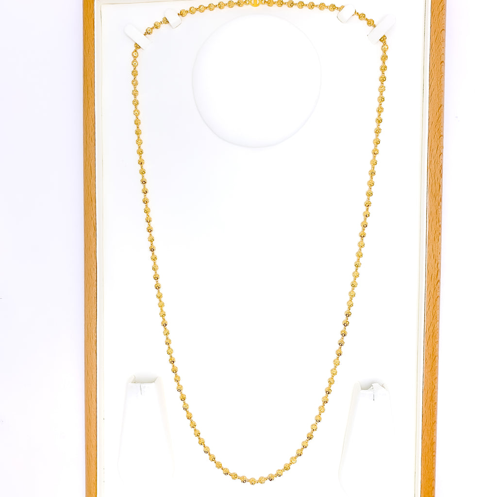 Reflective Dotted Bead 22k Gold Chain - 30" – Andaaz Jewelers