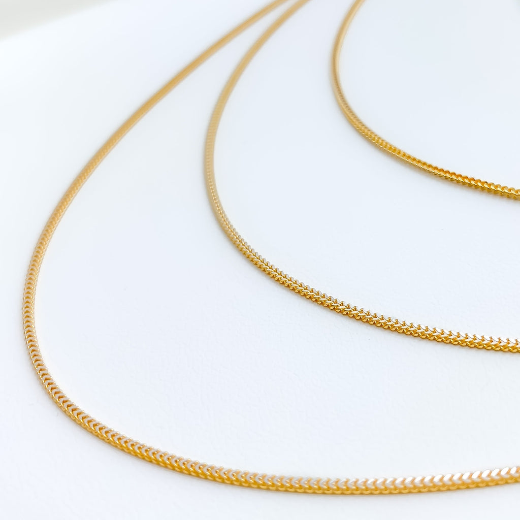 Extra Thin Two-Tone 22K Gold Fox Chain - 18" – Andaaz Jewelers