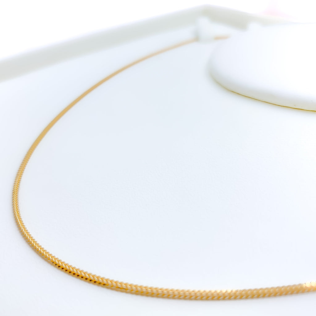 Extra Thin Two-Tone 22K Gold Fox Chain - 18" – Andaaz Jewelers