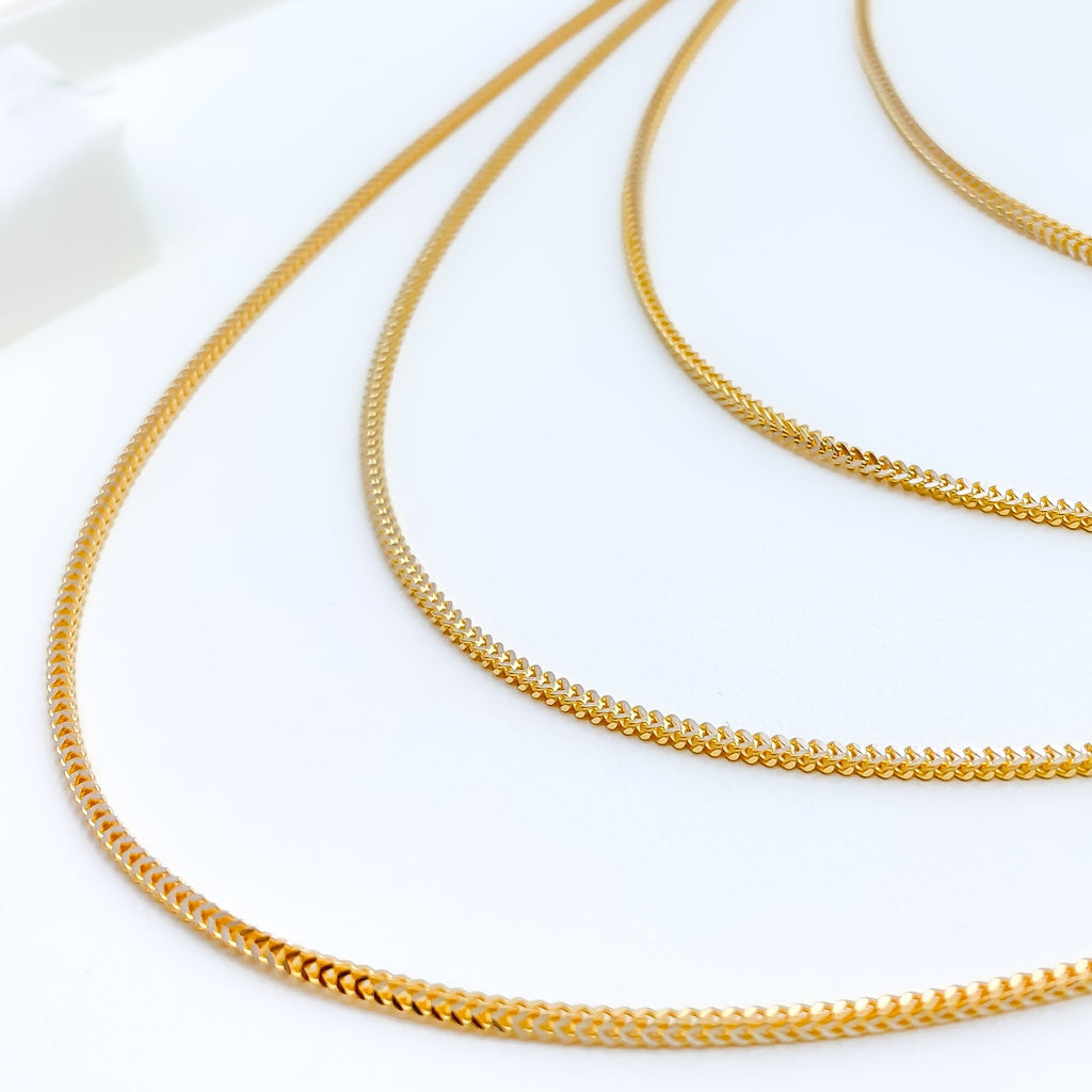 Thin Two-Tone 22k Gold Fox Chain - 20" – Andaaz Jewelers