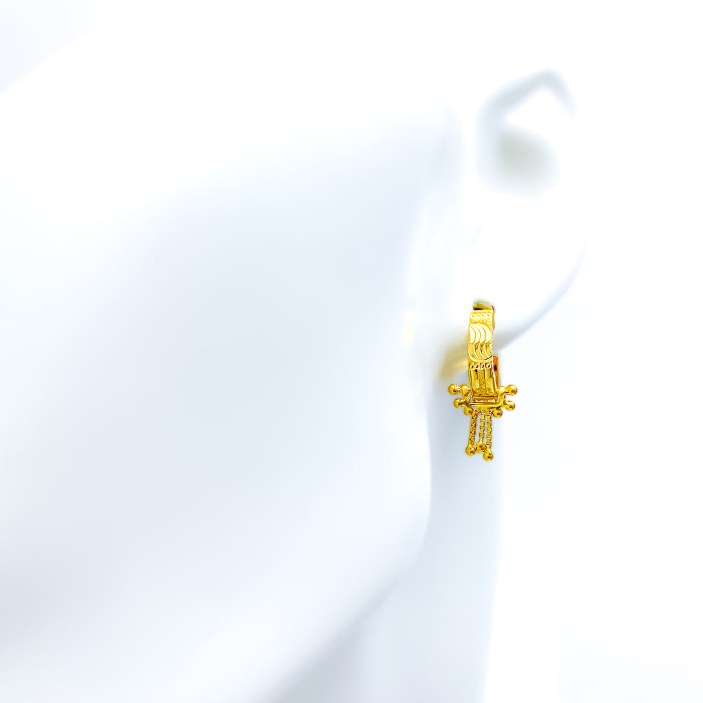 Gorgeous Wavy 22K Gold U-Shaped Bali Earrings – Andaaz Jewelers