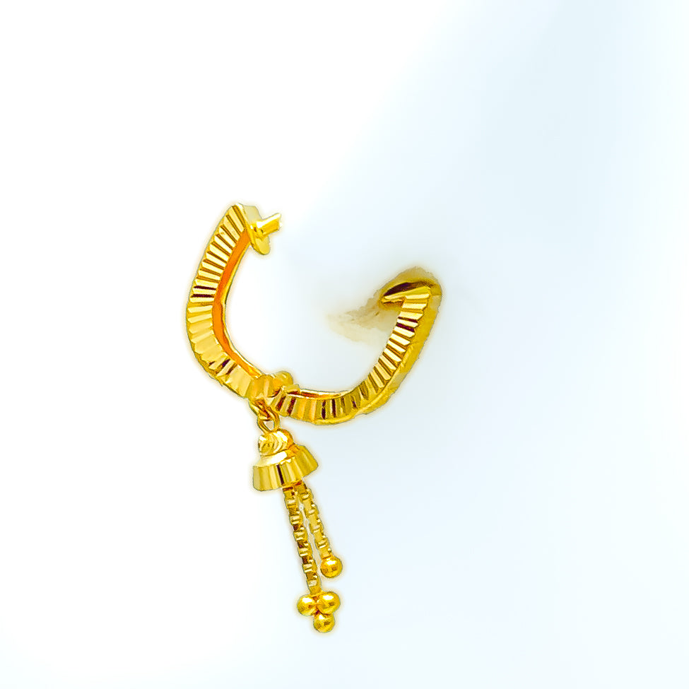 Elegant Zig-Zag 22K Gold U-Shaped Bali Earrings – Andaaz Jewelers