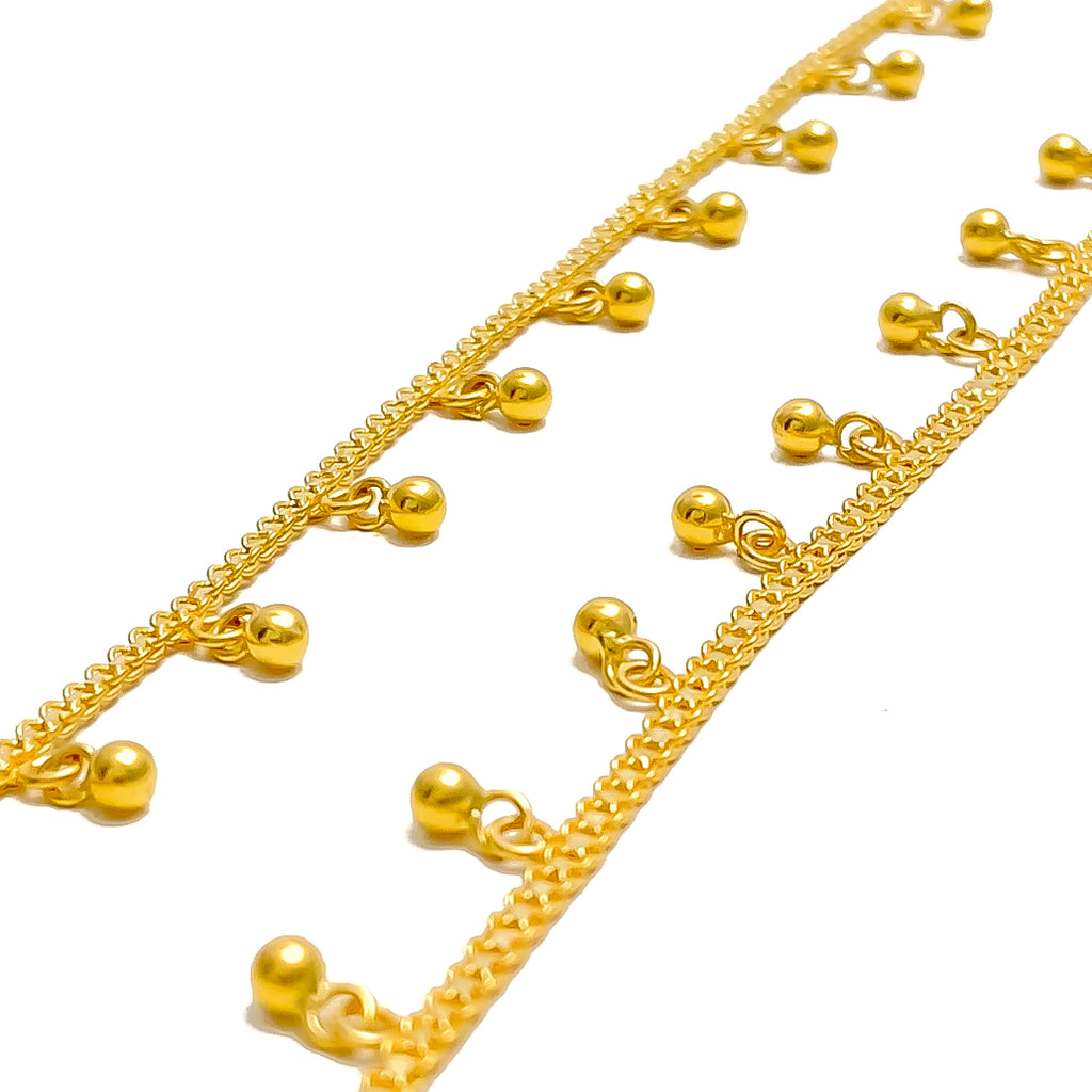Attractive Shiny Tasseled 22K Gold Anklet Pair – Andaaz Jewelers