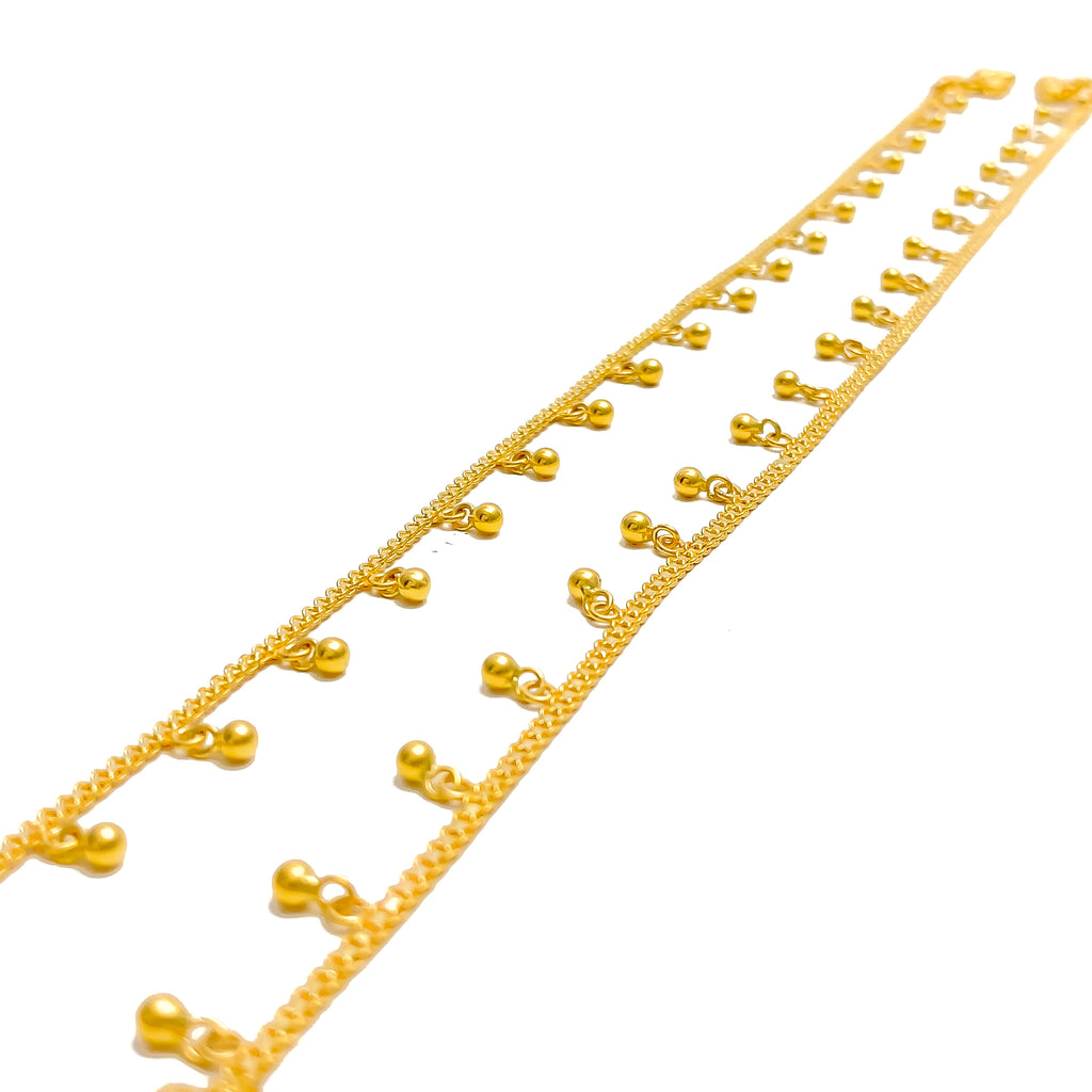 Attractive Shiny Tasseled 22K Gold Anklet Pair – Andaaz Jewelers
