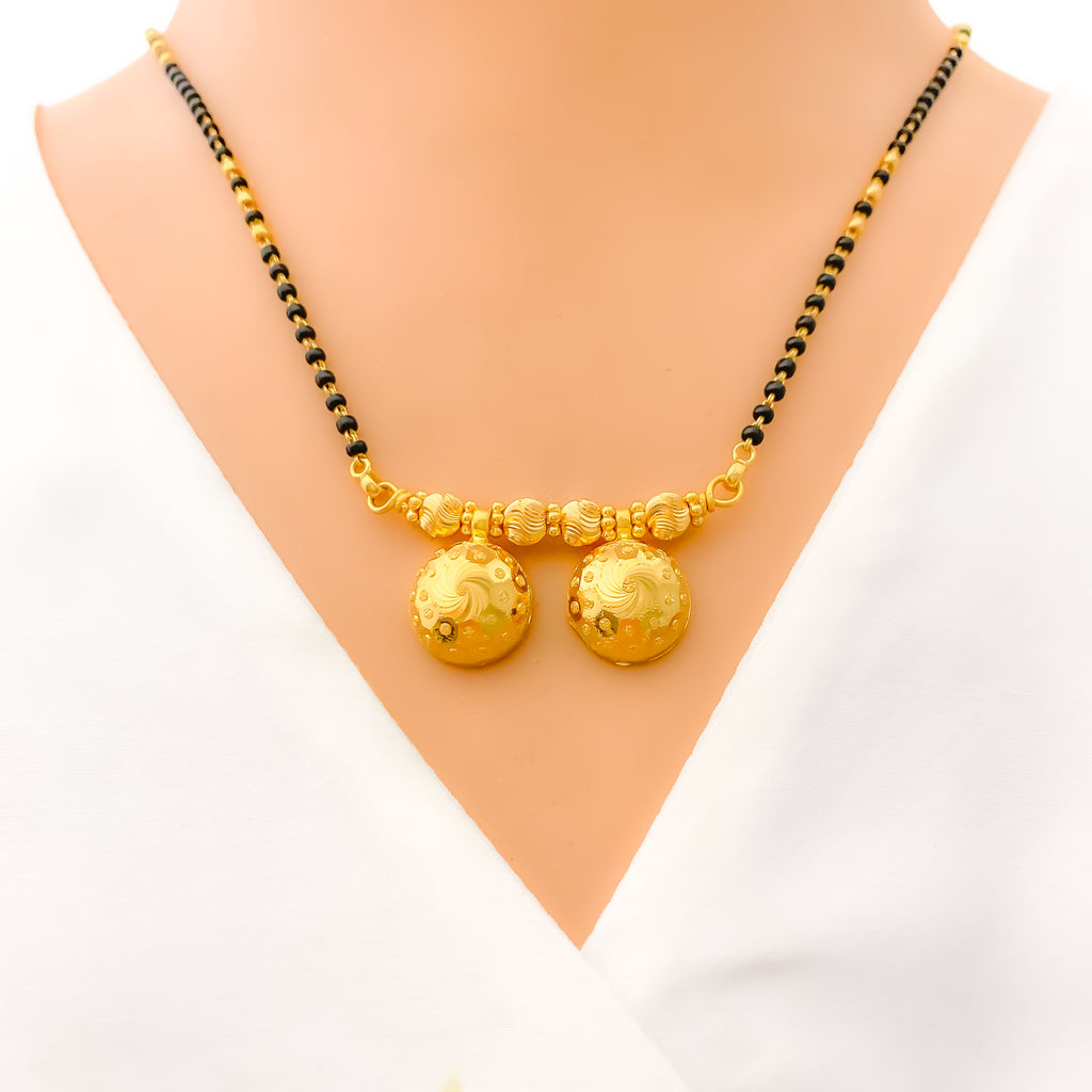 Dazzling Wavy Dot 22k Gold Thali Mangal Sutra – Andaaz Jewelers