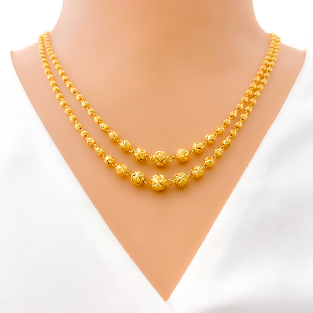 Checkered Orb 22k Gold Lara Necklace Set – Andaaz Jewelers