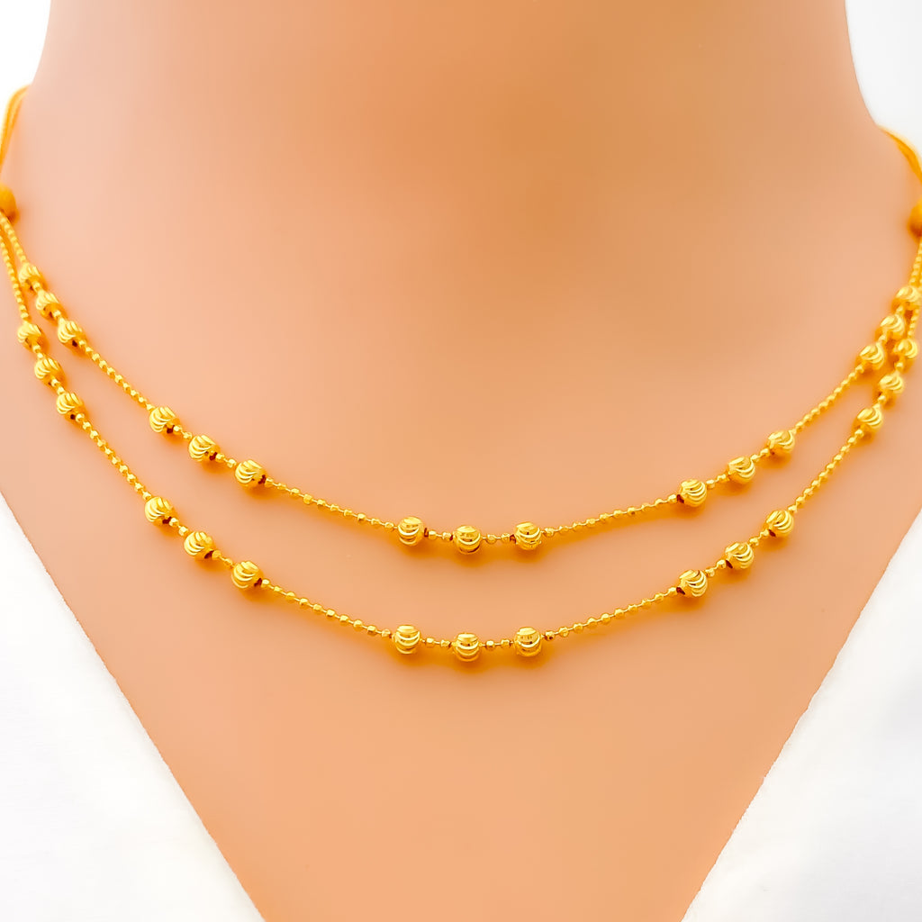 Trendy Dynamic Triple Orb 22K Gold Necklace Set – Andaaz Jewelers
