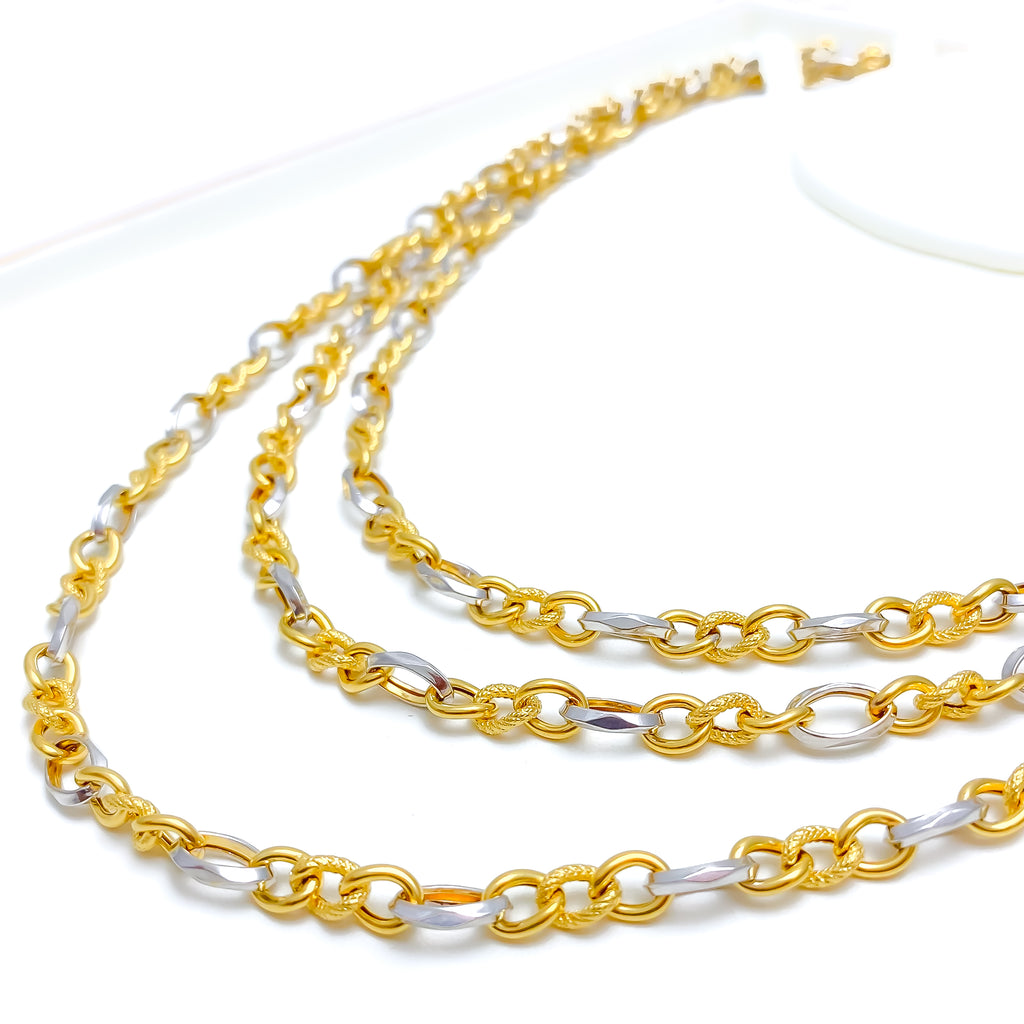 Two-Tone Statement 22K Gold Chain - 20" – Andaaz Jewelers