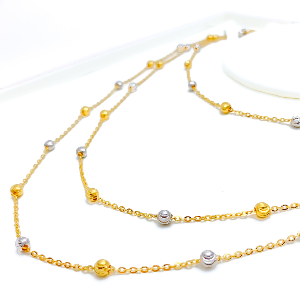 Wavy Orb 22K Two-Tone Gold Chain - 20" – Andaaz Jewelers