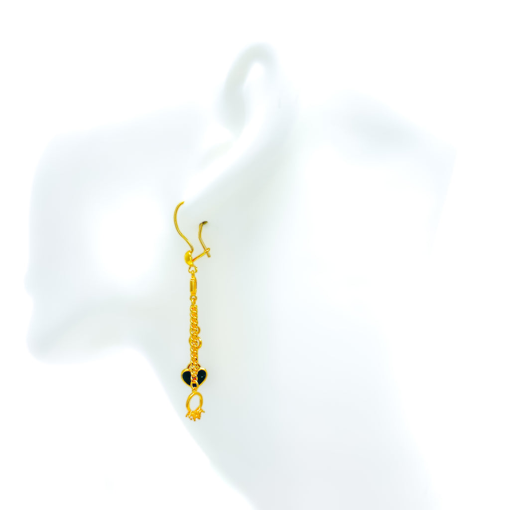 Dainty Chic 21k Gold CZ Hanging Earrings – Andaaz Jewelers