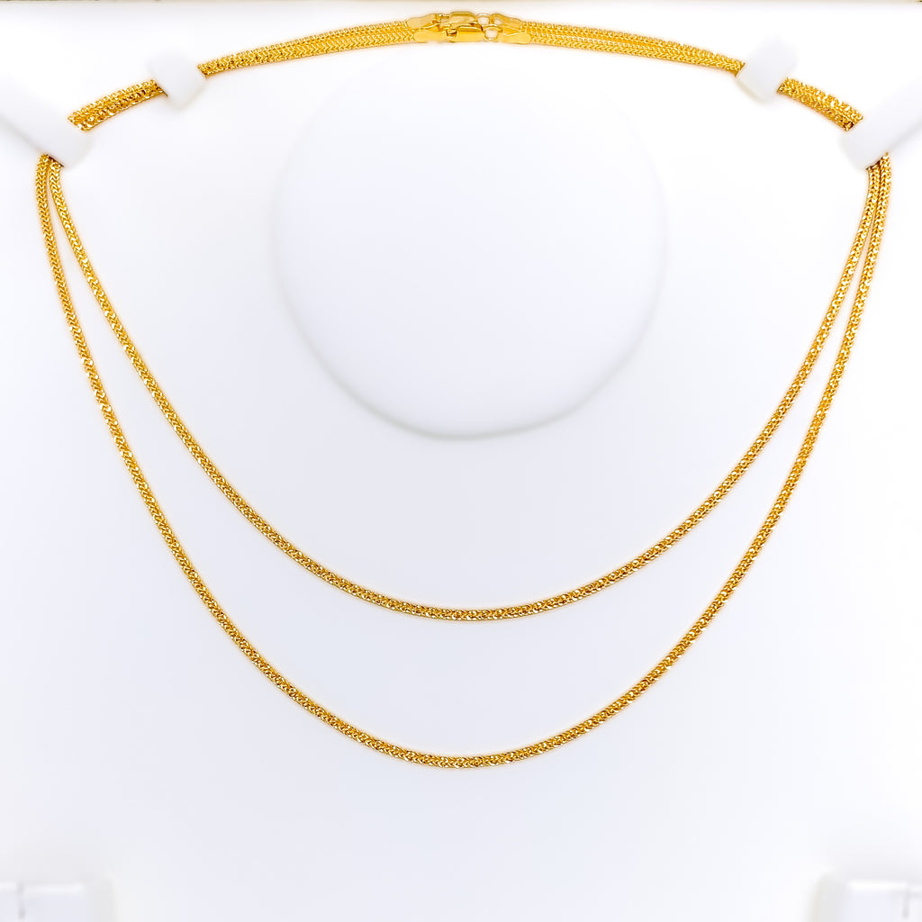 Intricate Thin Fancy Fox 22K Gold Chain - 18" – Andaaz Jewelers