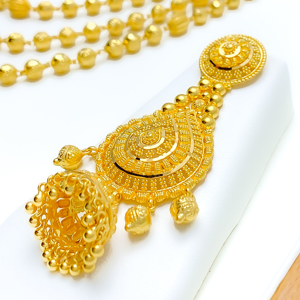 Sophisticated Beaded 22k Gold Lara Necklace Set – Andaaz Jewelers