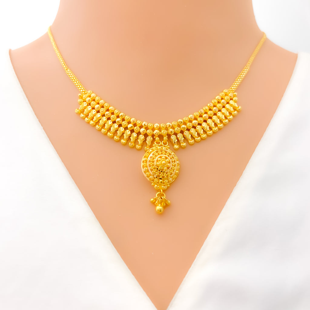 Iridescent Traditional 22k Gold Heirloom Necklace Set – Andaaz Jewelers