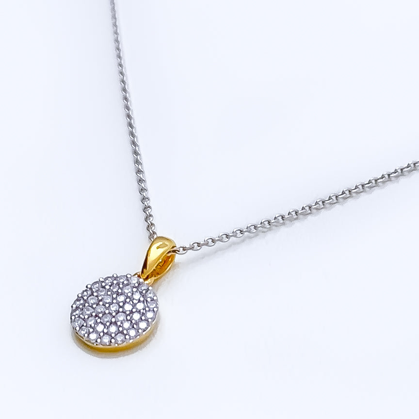 Posh Round Diamond + 18k Gold Pendant – Andaaz Jewelers