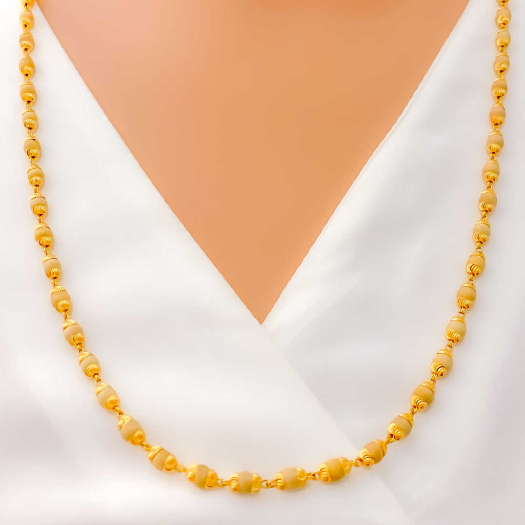 Graceful Iconic 22k Gold Tulsi Mala - 26" – Andaaz Jewelers