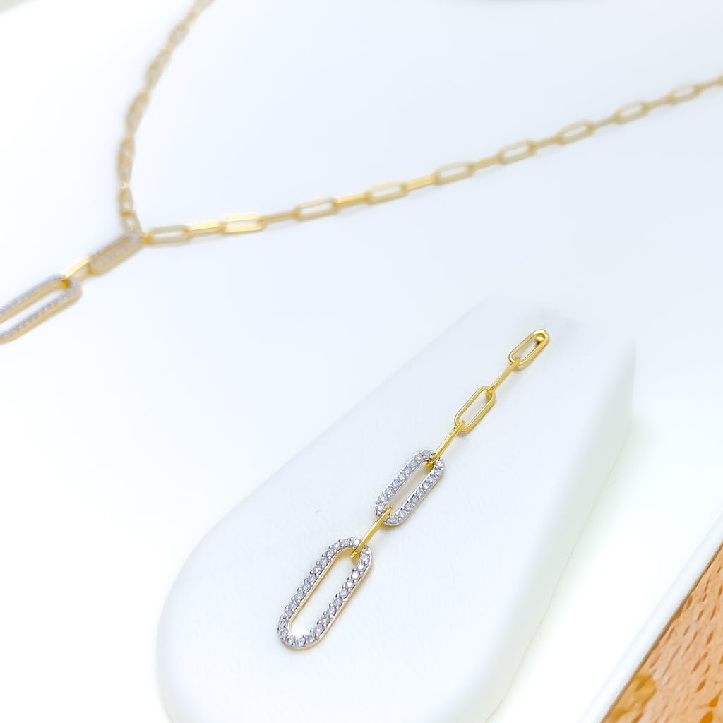 Posh Oval Link Diamond + 18k Gold Necklace Set – Andaaz Jewelers