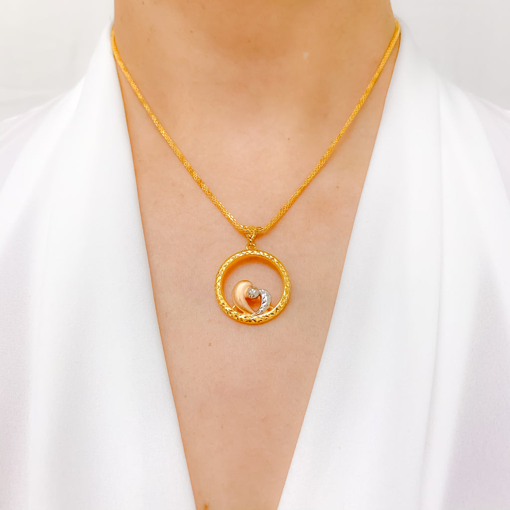 Merging Hearts Three-Tone Pendant – Andaaz Jewelers