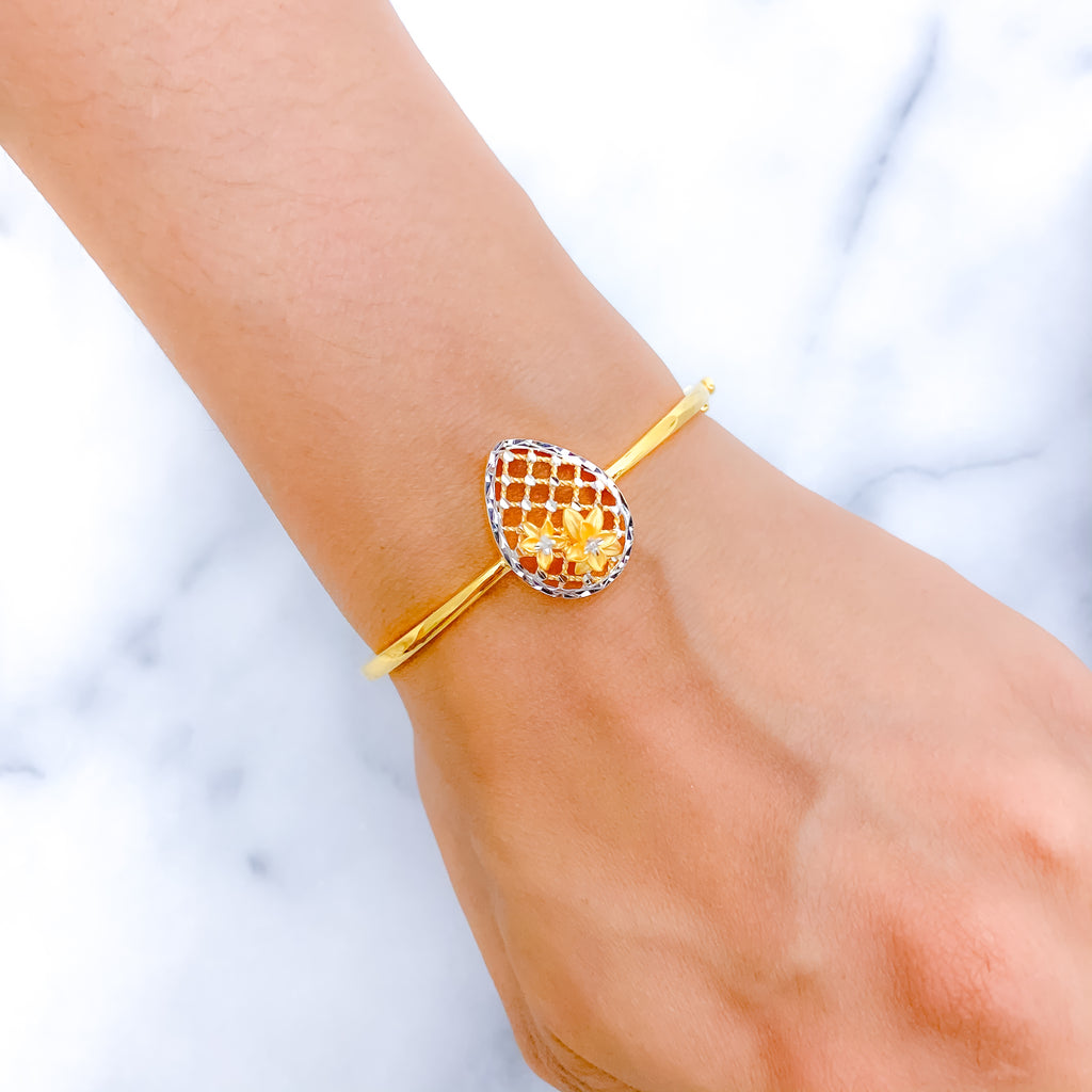 Exclusive Flower in Jali Bangle Bracelet – Andaaz Jewelers