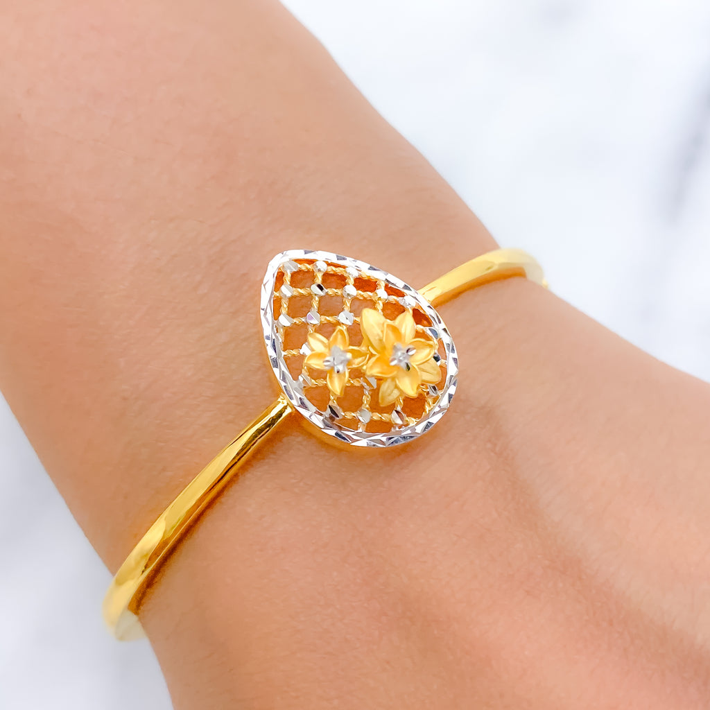 Exclusive Flower in Jali Bangle Bracelet – Andaaz Jewelers