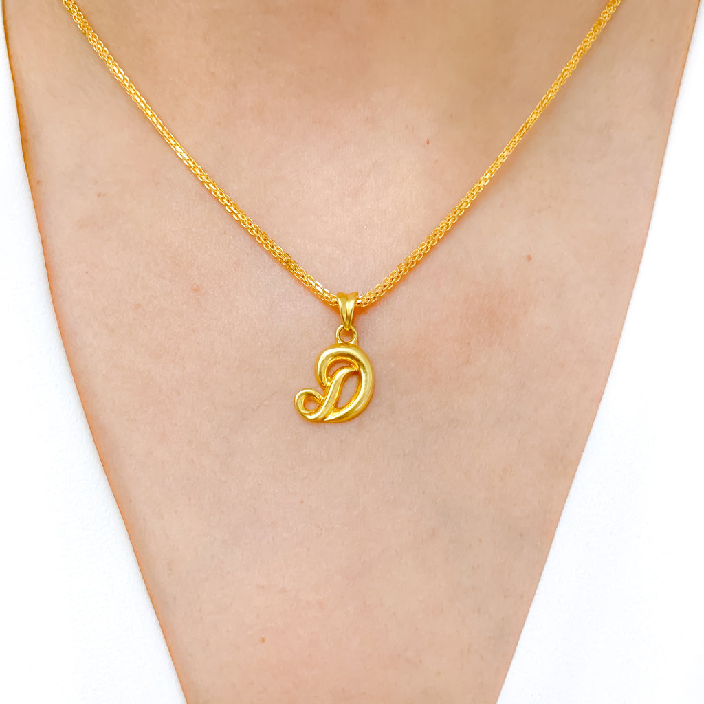 Fancy D Pendant – Andaaz Jewelers