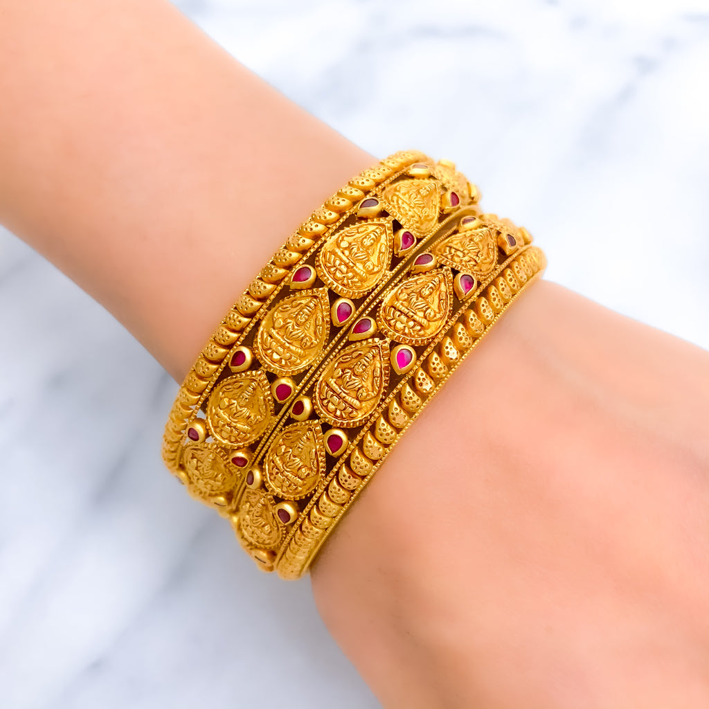 Grand Lakshmi Temple Bangles – Andaaz Jewelers