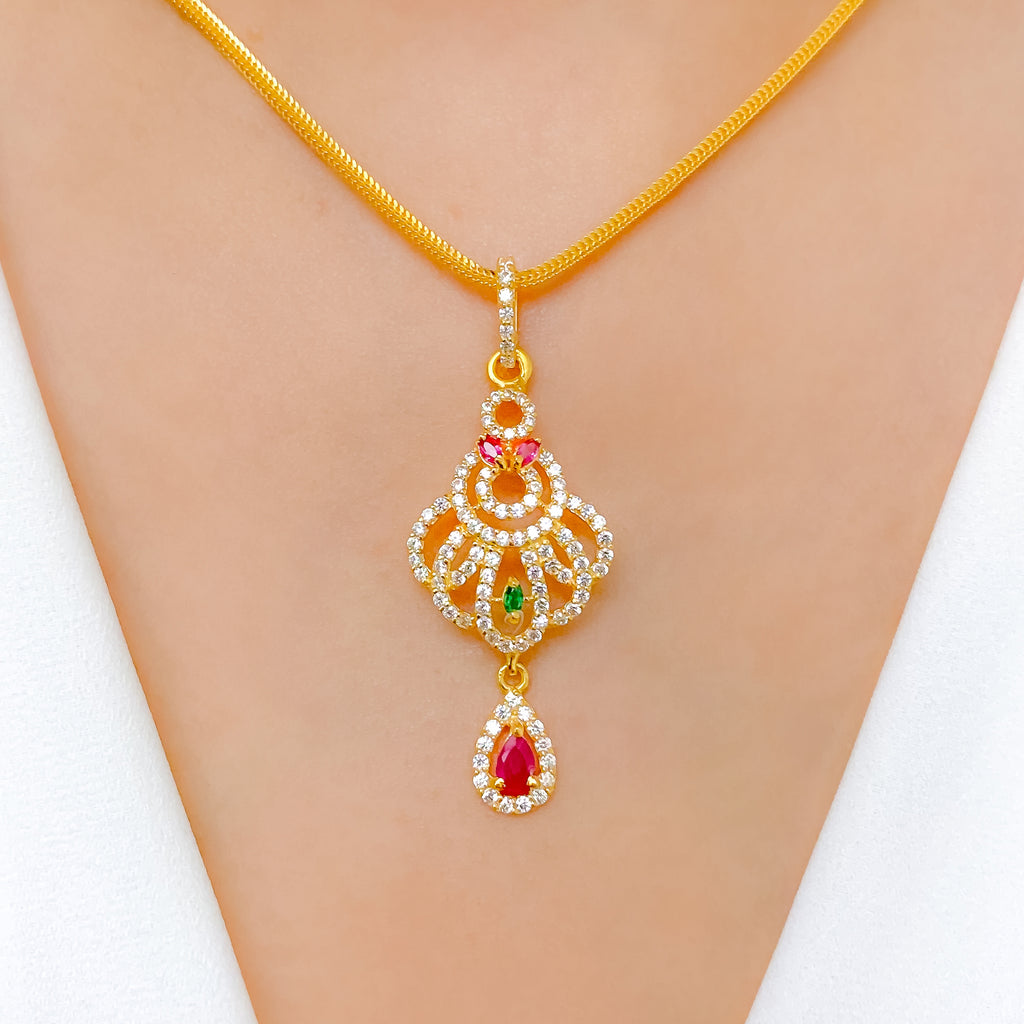 Gorgeous CZ Crown Pendant Set – Andaaz Jewelers