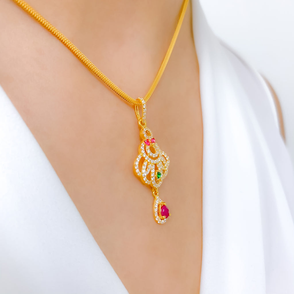 Gorgeous CZ Crown Pendant Set – Andaaz Jewelers