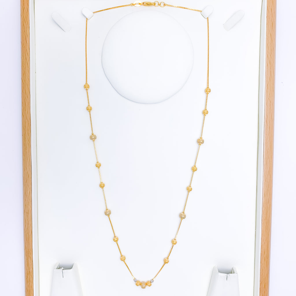 Fancy Dotted Gold Chain - 24" – Andaaz Jewelers