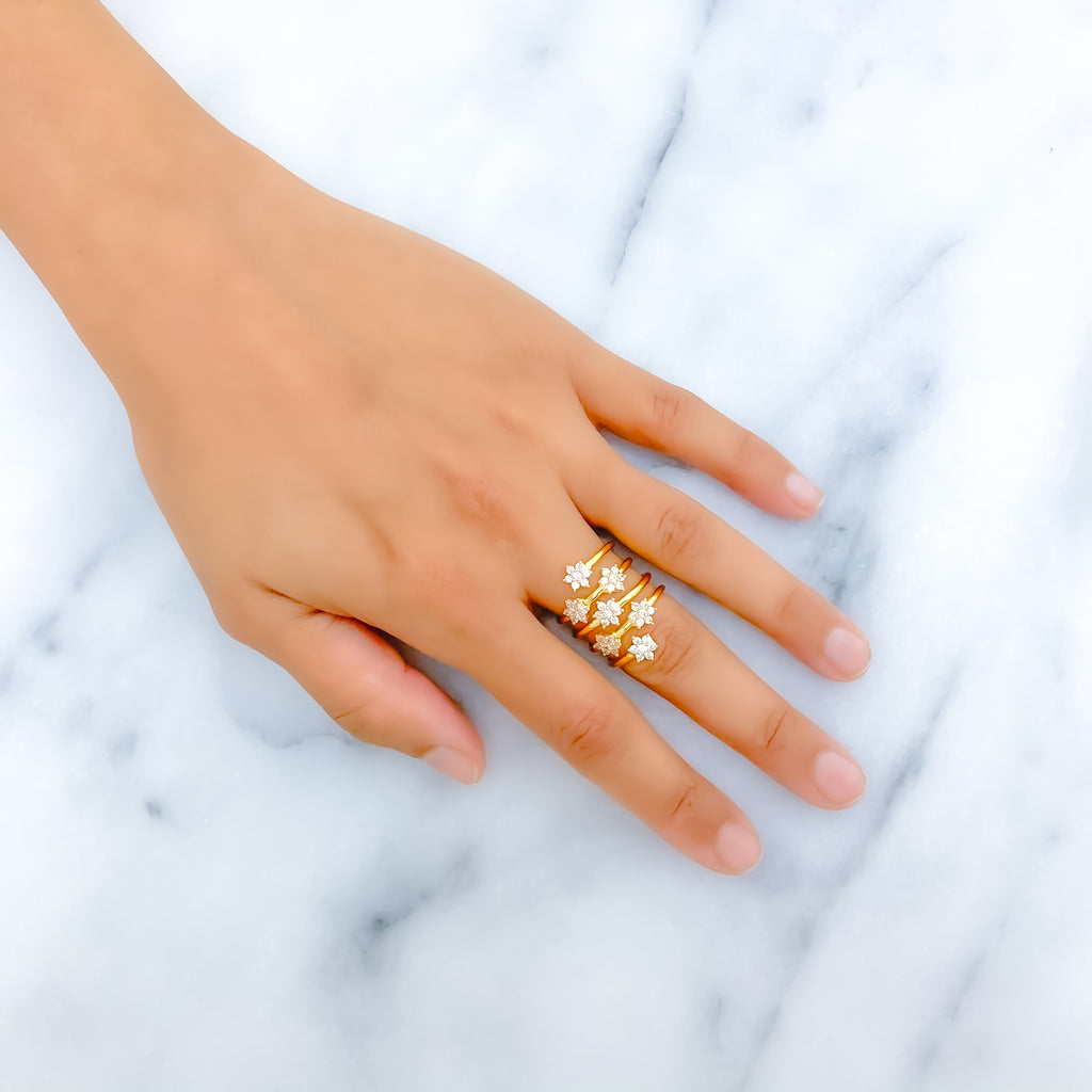 Delightful Seven Flower CZ Ring – Andaaz Jewelers