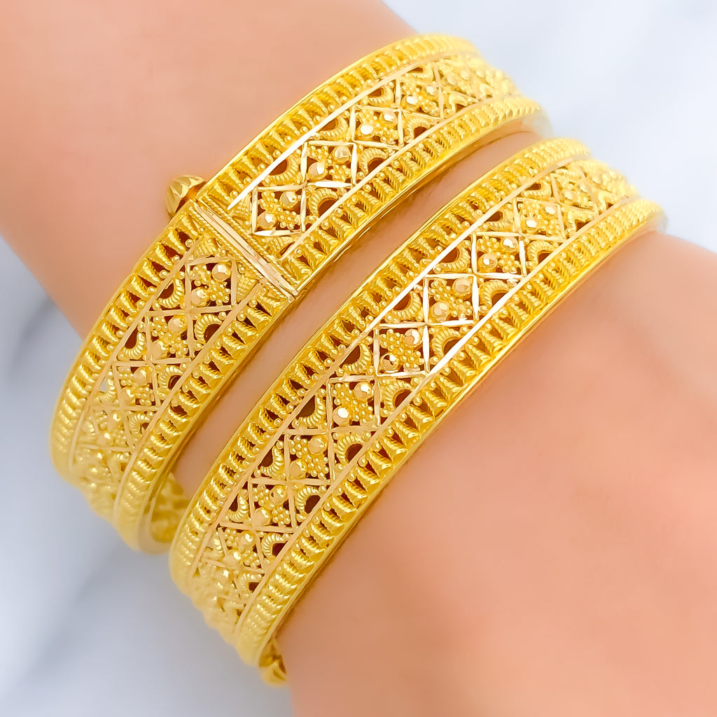 Intricate Lavish Jali Bangles – Andaaz Jewelers