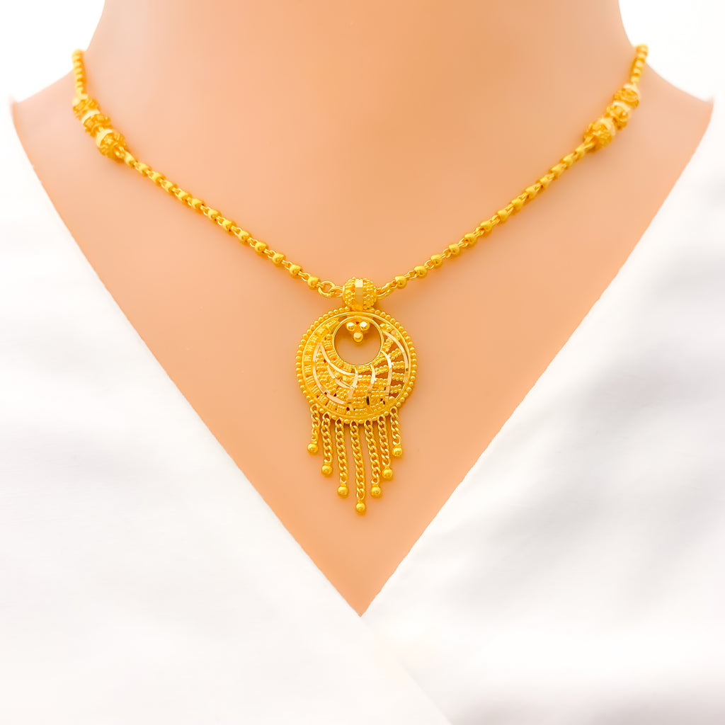 Hanging Chain Crescent 22k Gold Set – Andaaz Jewelers