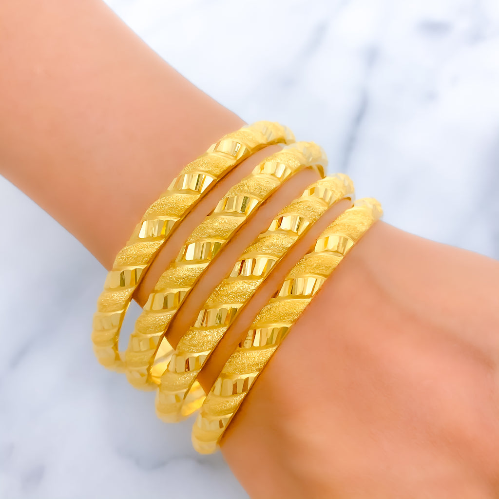 Magnificent Textured Striped Bangles – Andaaz Jewelers