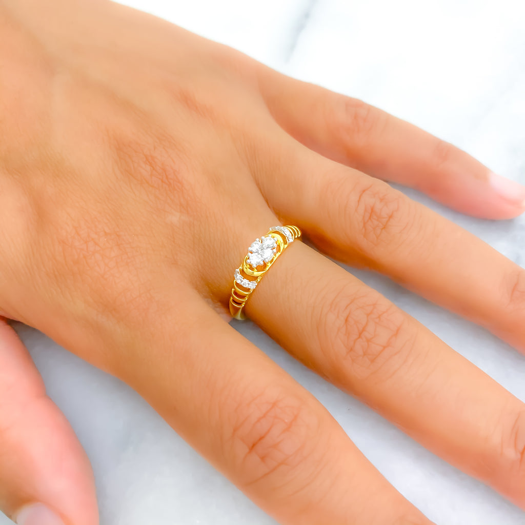 Sleek Open Stripe Diamond + 18k Gold Ring – Andaaz Jewelers