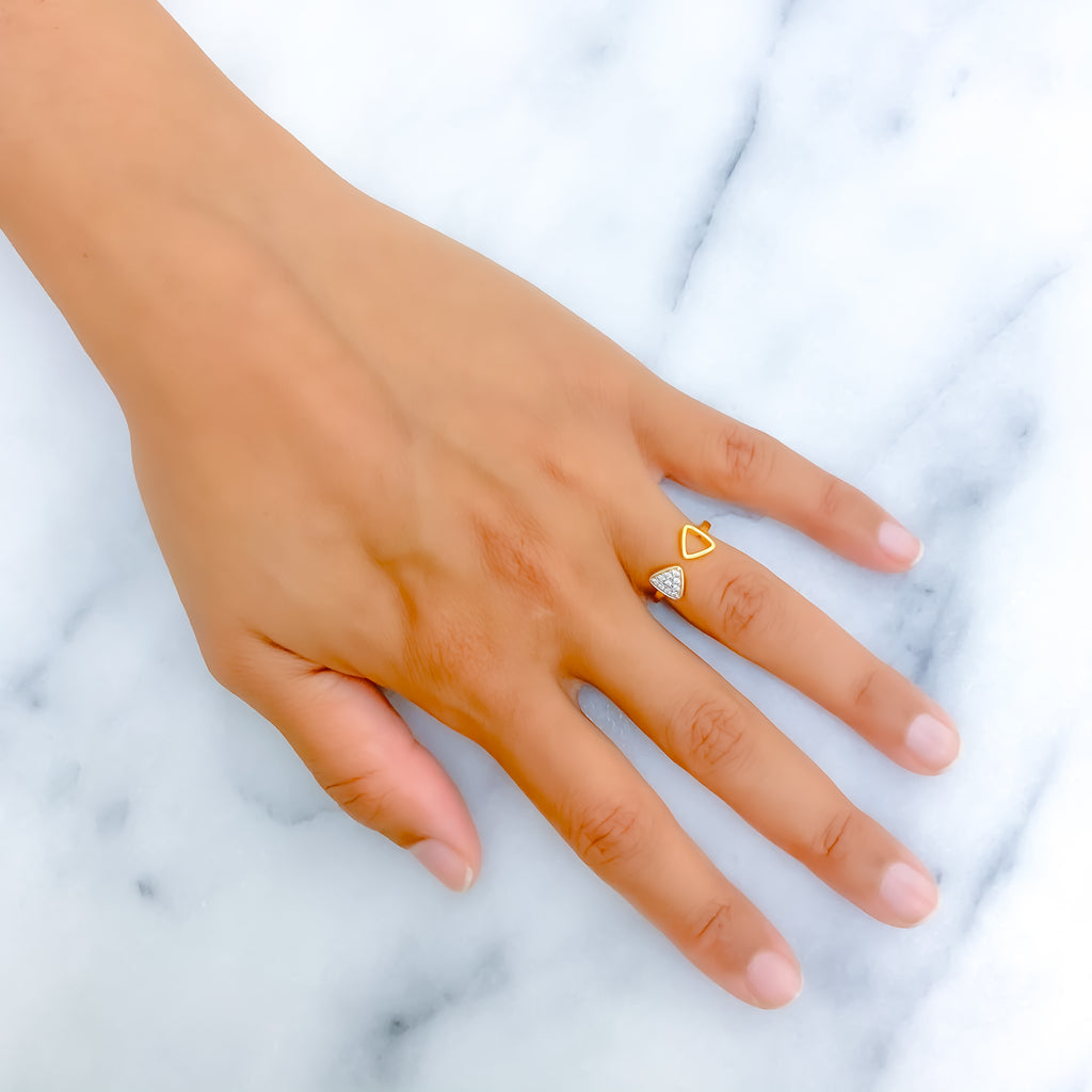 Posh Geometric Diamond + 18k Gold Ring – Andaaz Jewelers