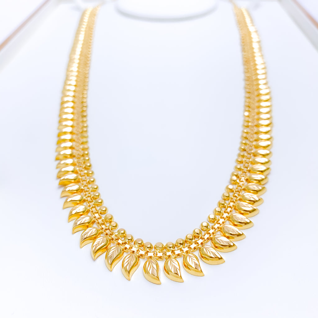 Leaf Adorned Mango Mala - 25" – Andaaz Jewelers