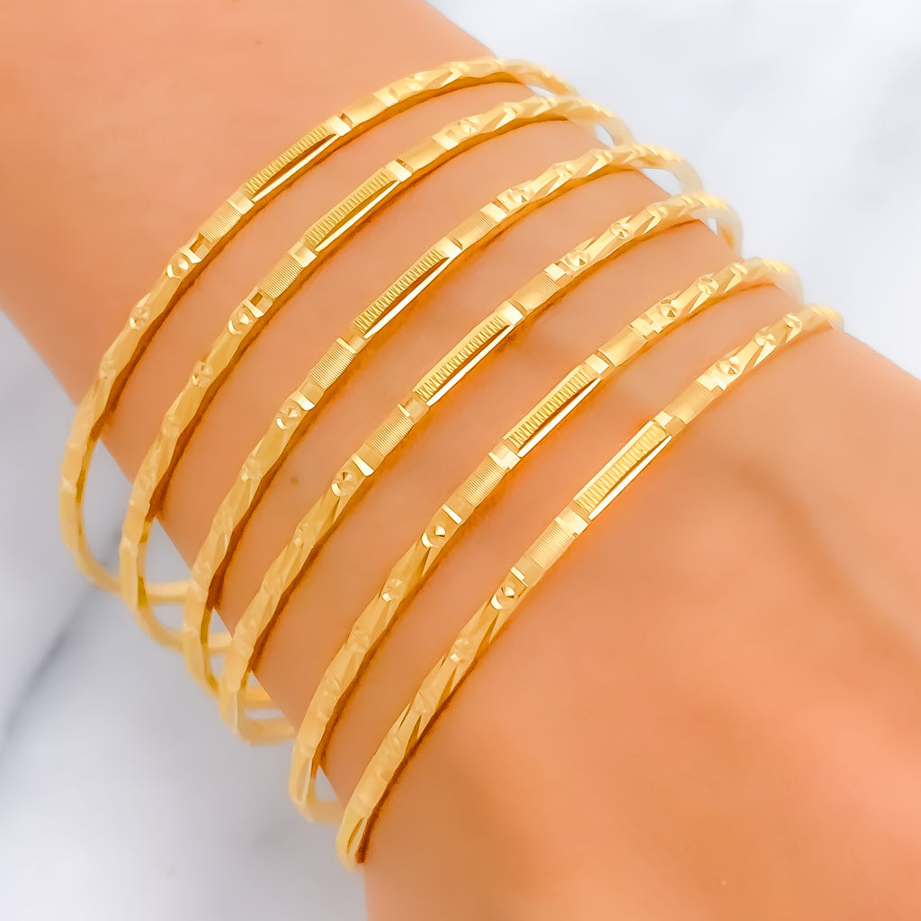 Dotted Gold 22k Gold Bangle Set – Andaaz Jewelers