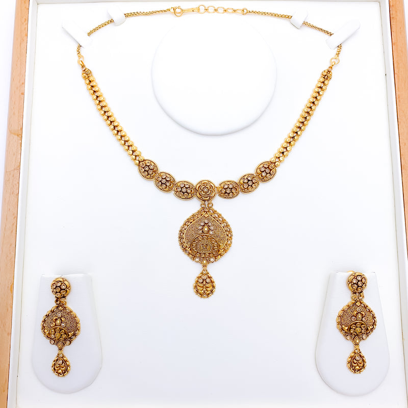 Sophisticated Antique Gold Set – Andaaz Jewelers