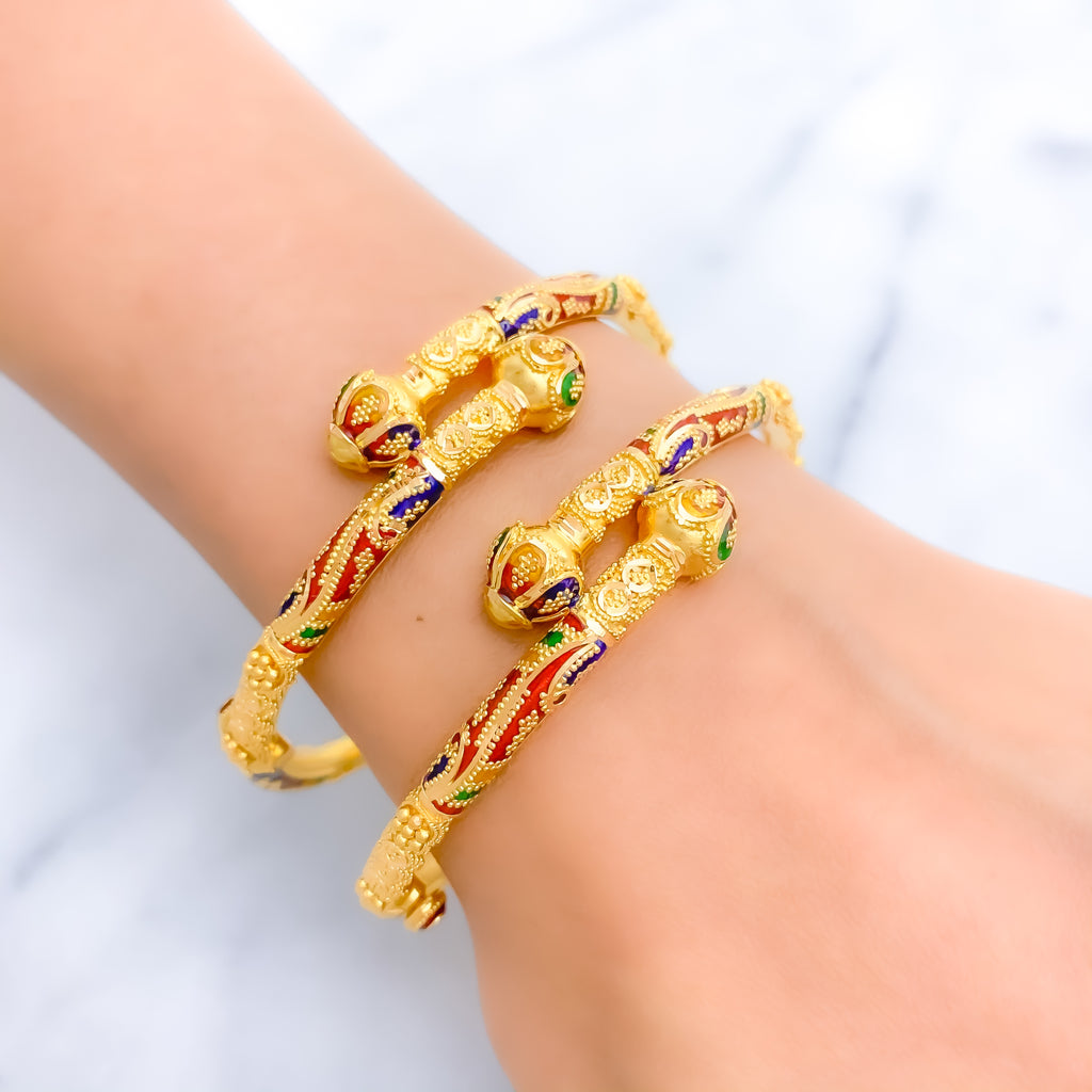 Festive Meena Pipe Bangles – Andaaz Jewelers