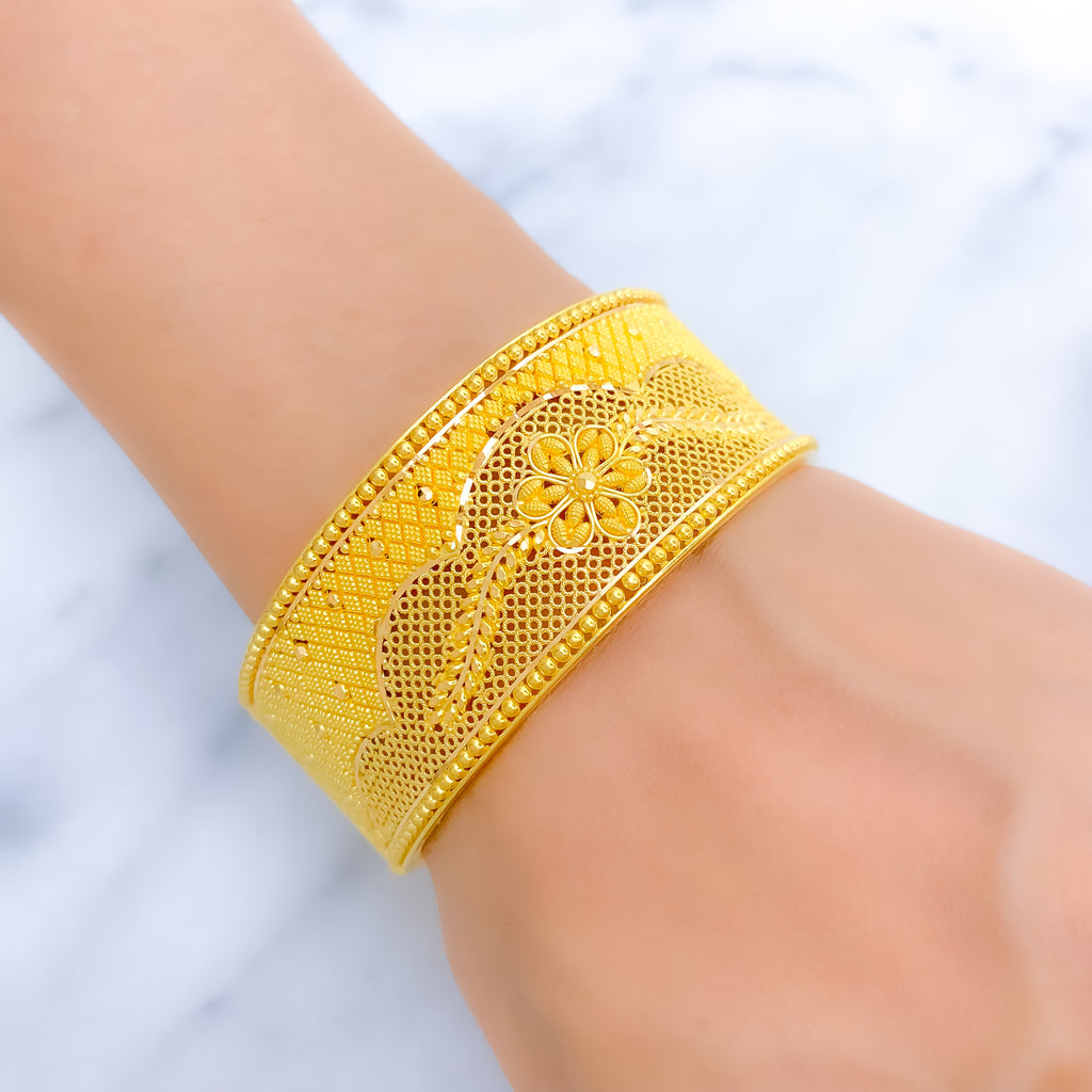 Palatial Floral Jali Bangle – Andaaz Jewelers