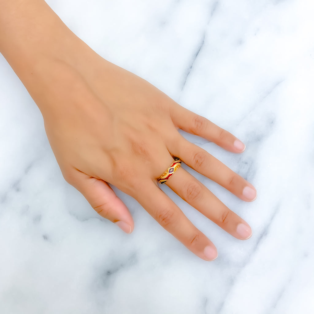 Special Meena 22k Gold Band – Andaaz Jewelers