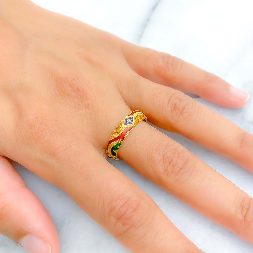 Special Meena 22k Gold Band – Andaaz Jewelers