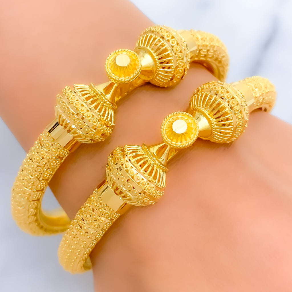 Extravagant Upscale 22k Gold Pipe Bangles – Andaaz Jewelers