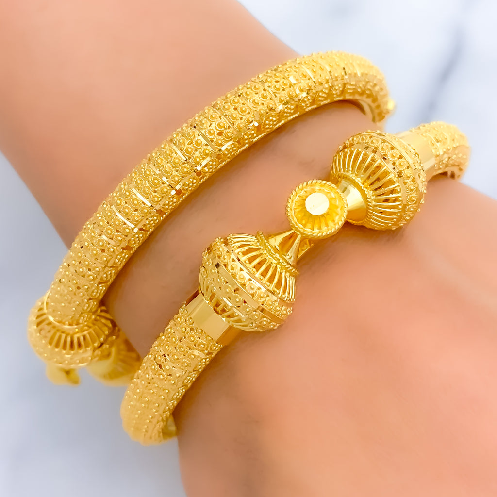 Extravagant Upscale 22k Gold Pipe Bangles – Andaaz Jewelers