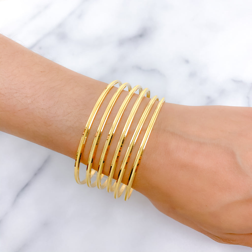 Chic Laser Etched Bangles – Andaaz Jewelers