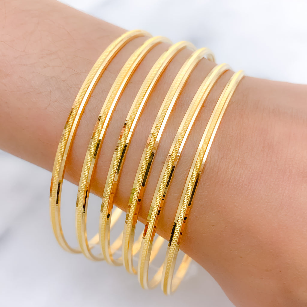 Chic Laser Etched Bangles – Andaaz Jewelers