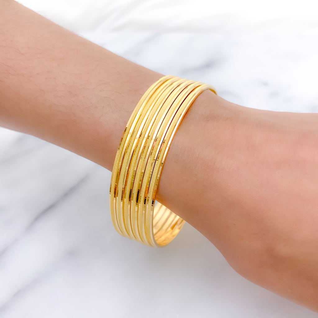 Chic Laser Etched Bangles – Andaaz Jewelers