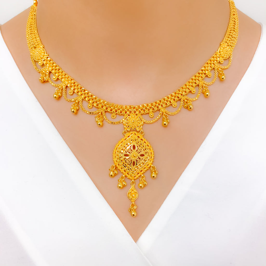 Classic Draped Gold Set – Andaaz Jewelers