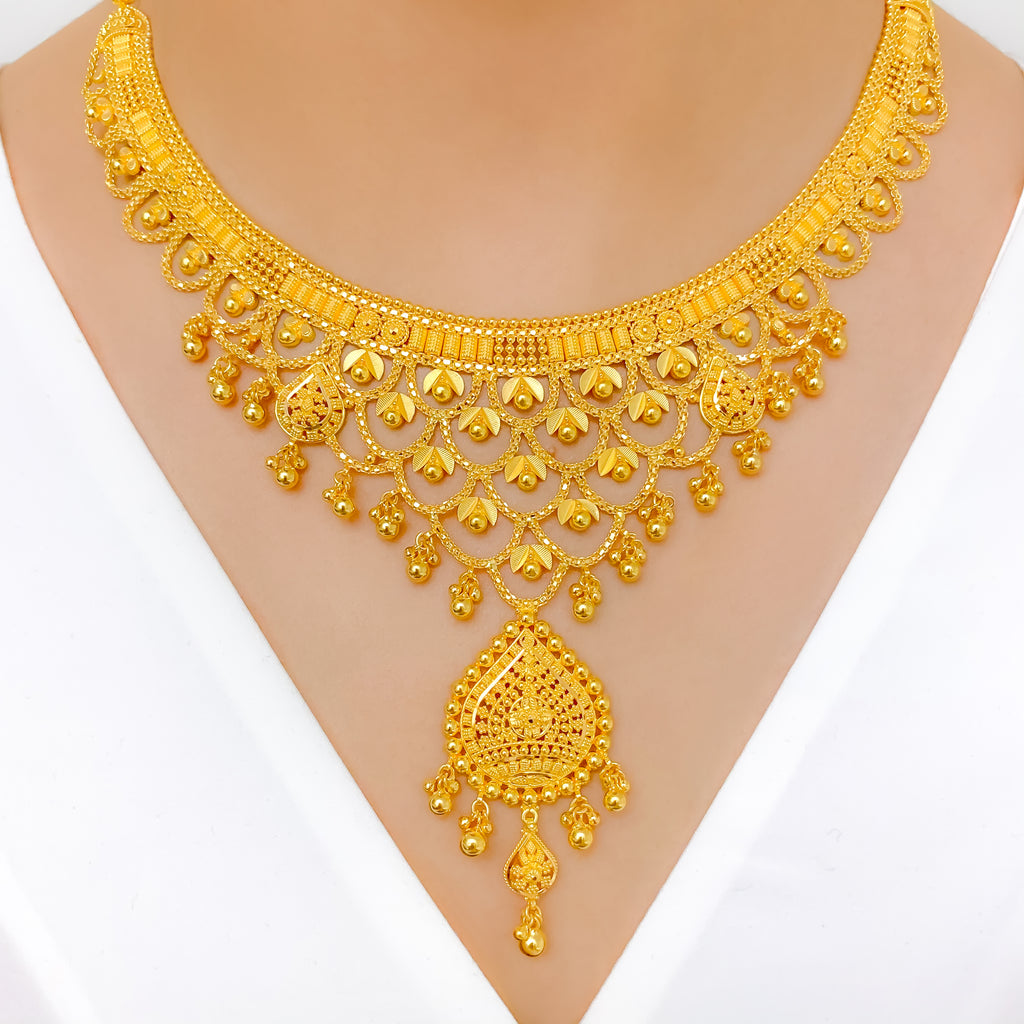 Stunning Matte Leaf Gold Set – Andaaz Jewelers