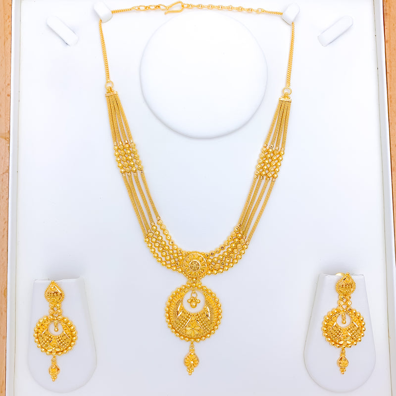 Elegant Beaded Four Chain Set – Andaaz Jewelers