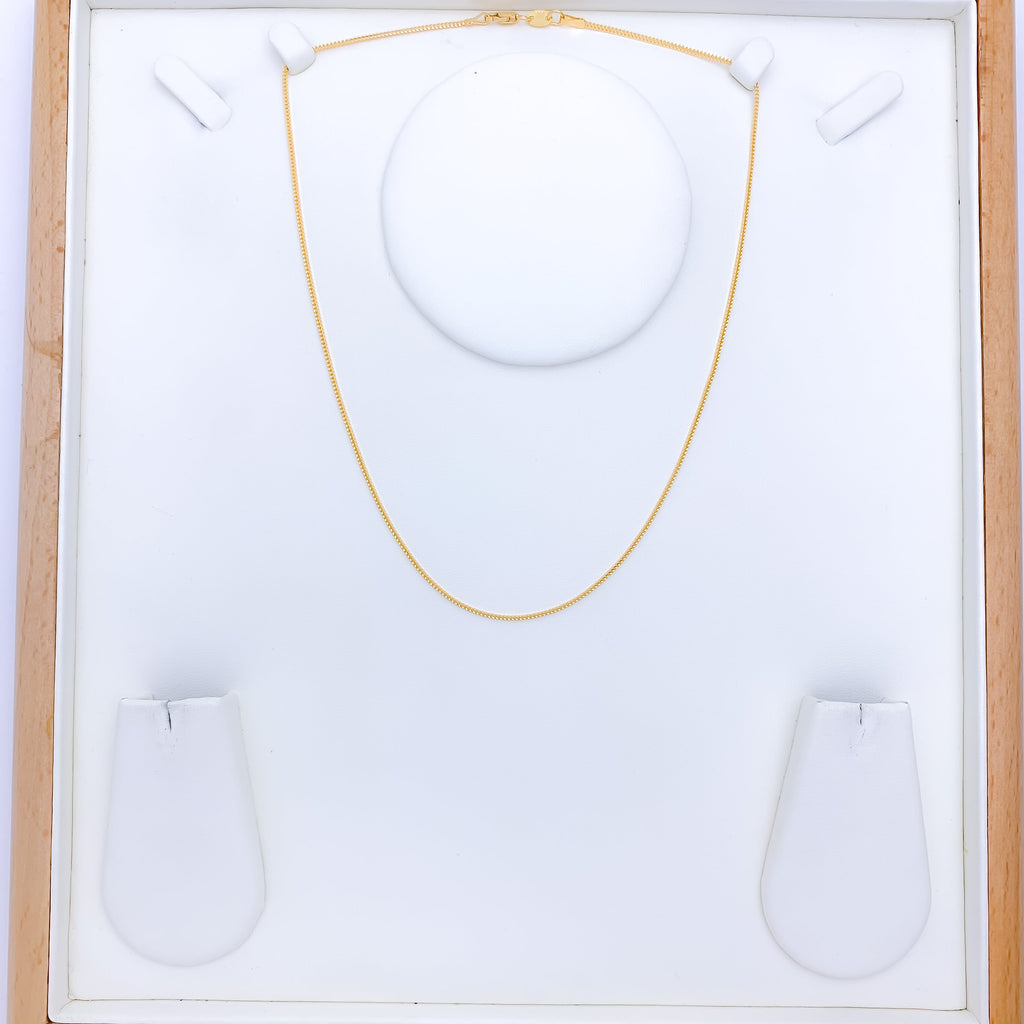 Thin Classic Fox 22k Gold Chain - 18" – Andaaz Jewelers